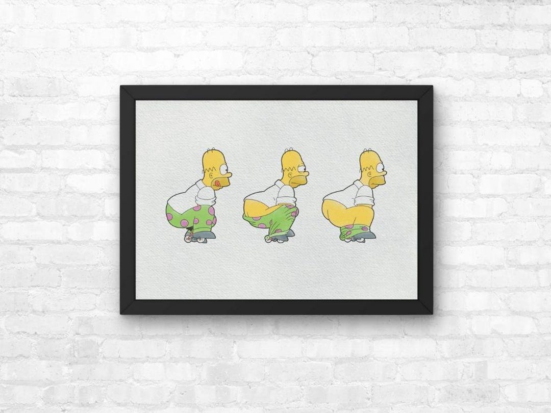 The Simpsons Homer Clown College Print, Poster Watercolor Illustration ...