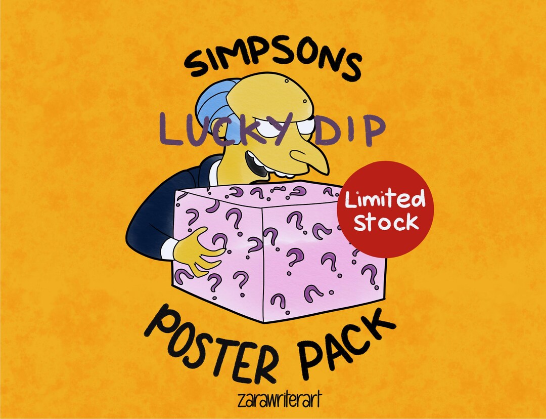The Simpsons Poster Lucky Dip Pack | Mystery Grab Bag Watercolor ...