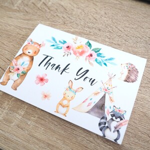Woodland Animals Thank You Cards Set of 10 Blank Cards With Envelopes ...