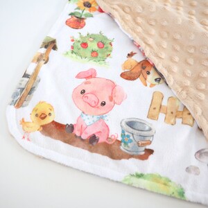 Mini Minky - Farm Animals 18x18 Minky Lovey Blanket - Etsy