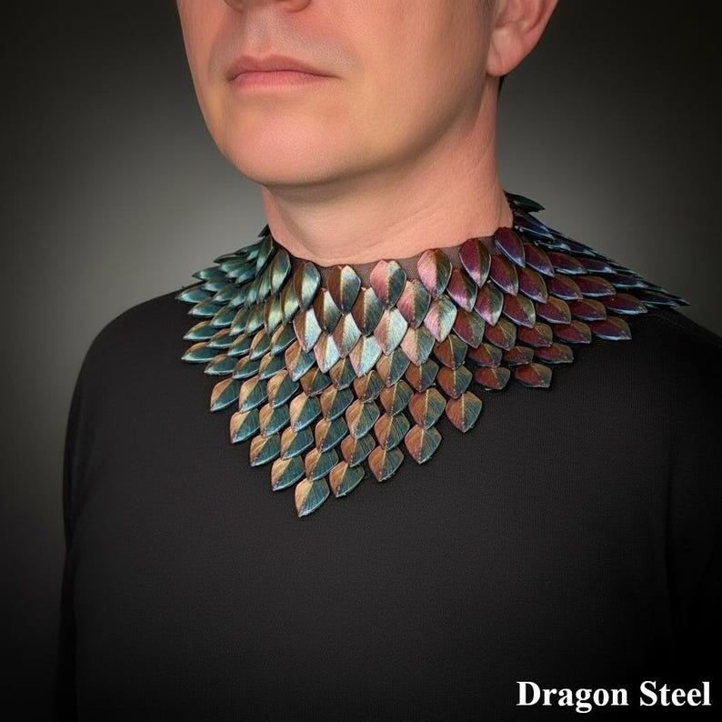 Dragon Scale Neck Gorget | 3D Printed Flexible Cosplay Neck Armor - Etsy