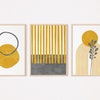 Mid Century Wall Art Set of 3 Prints, Navy Blue and Mustard Yellow 3 ...