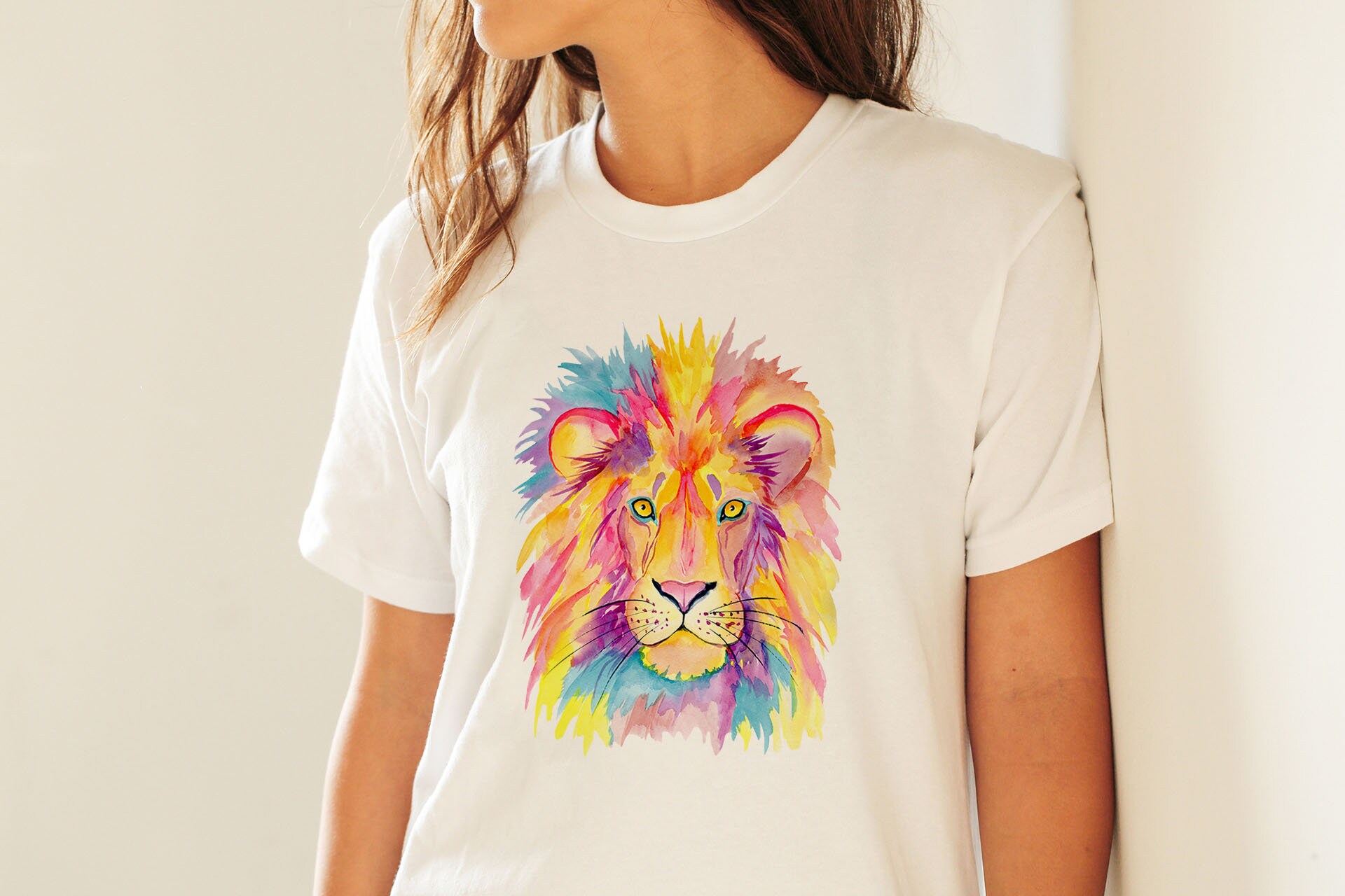 Lion sublimation design PNG Watercolor animal download | Etsy