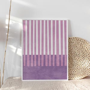 Mid Century Modern Wall Art Set of 3 Prints, Lilac Purple Wall Art ...