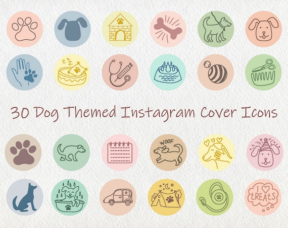 Dog Instagram Highlight Icons Pastel Instagram Story Icons - Etsy