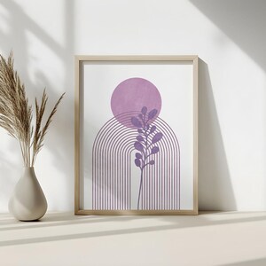 Mid Century Modern Wall Art Set of 3 Prints, Lilac Purple Wall Art ...