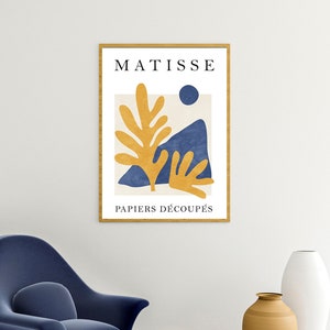 Matisse Print, Blue and Mustard Yellow Wall Art, Trendy Wall Art ...