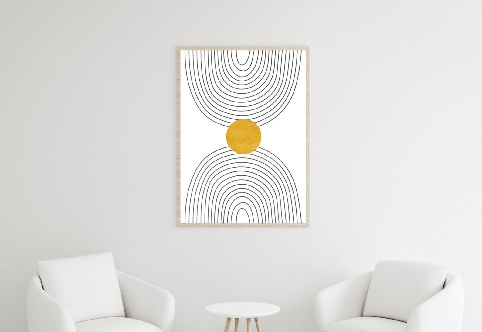 Mid Century Modern Wall Art Set of 3 Prints Mustard Yellow - Etsy