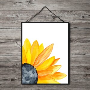 Watercolor Sunflower Print, Set of 3 Posters, Yellow Flowers 3 Piece ...
