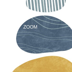 Mid Century Wall Art Set of 3 Prints, Navy Blue and Mustard Yellow 3 ...