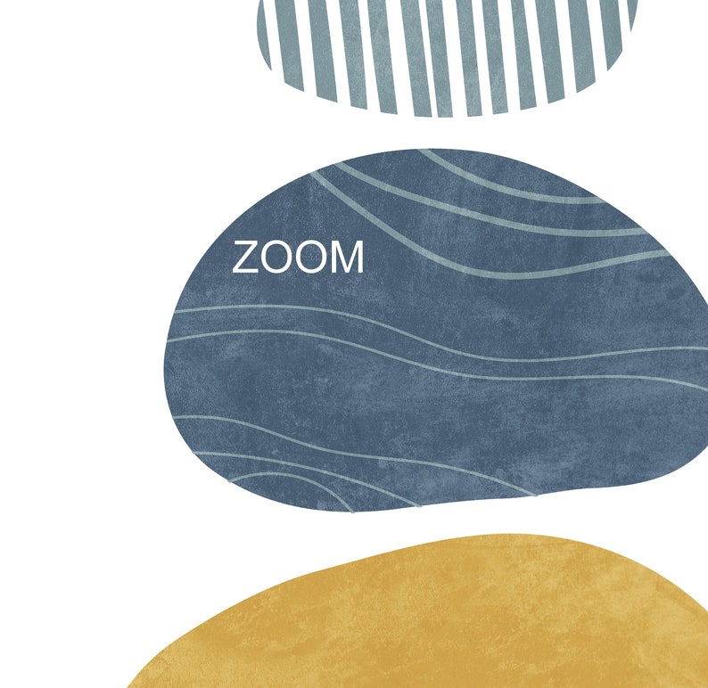 Mid Century Wall Art Set of 3 Prints, Navy Blue and Mustard Yellow 3 ...