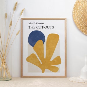 Matisse Print Set of 3, Blue and Mustard Yellow Wall Art, Abstract ...