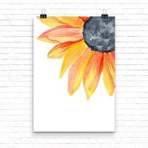 Watercolor Sunflower Print, Set of 3 Posters, Sunflowers 3 Piece Wall ...