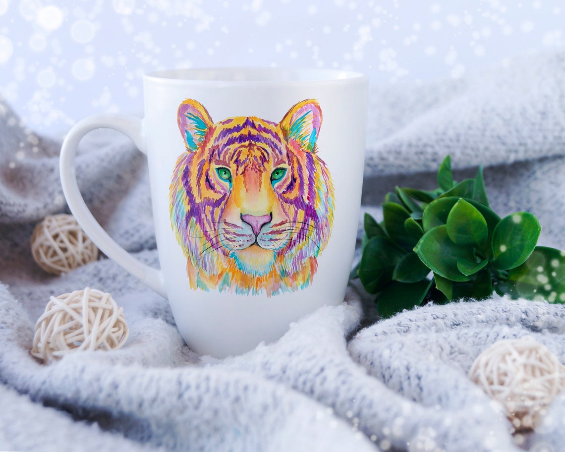 Tiger Sublimation Design PNG, Watercolor Tiger Download Digital Print ...