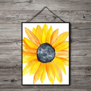 Watercolor Sunflower Print, Set of 3 Posters, Yellow Flowers 3 Piece ...