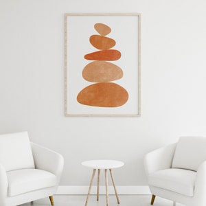 Minimalist Wall Art, Balancing Stones Art, Modern Boho Wall Art ...