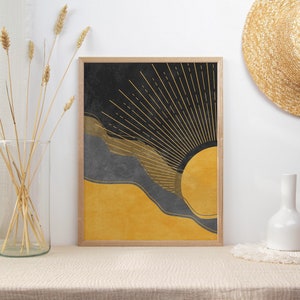 Boho Sun Wall Art Set of 2 Prints Modern Boho Wall Decor - Etsy
