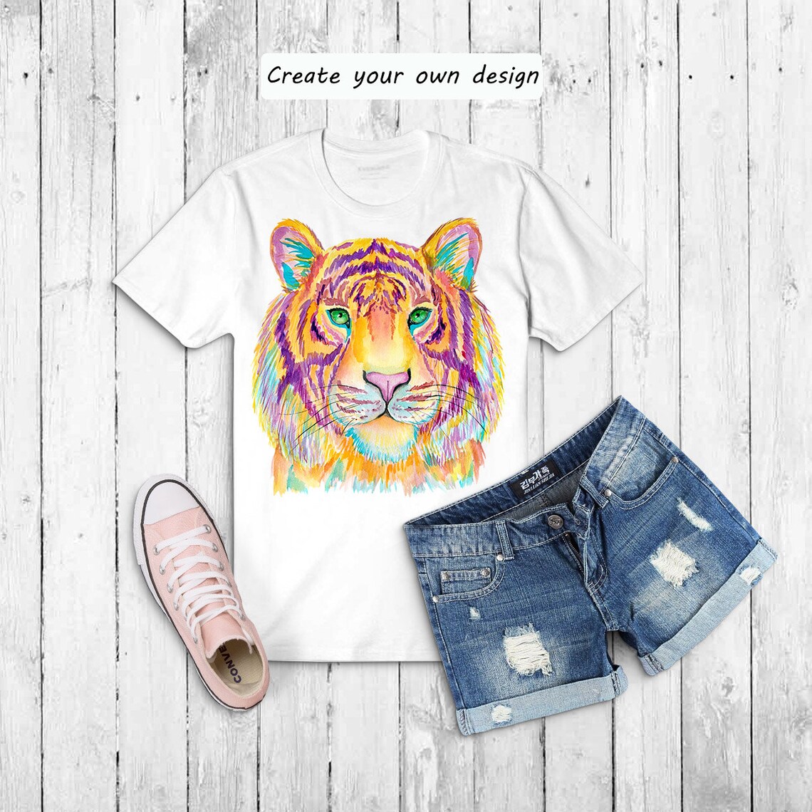 Tiger Sublimation Design PNG, Watercolor Tiger Download Digital Print ...