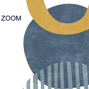 Mid Century Wall Art Set of 3 Prints, Navy Blue and Mustard Yellow 3 ...