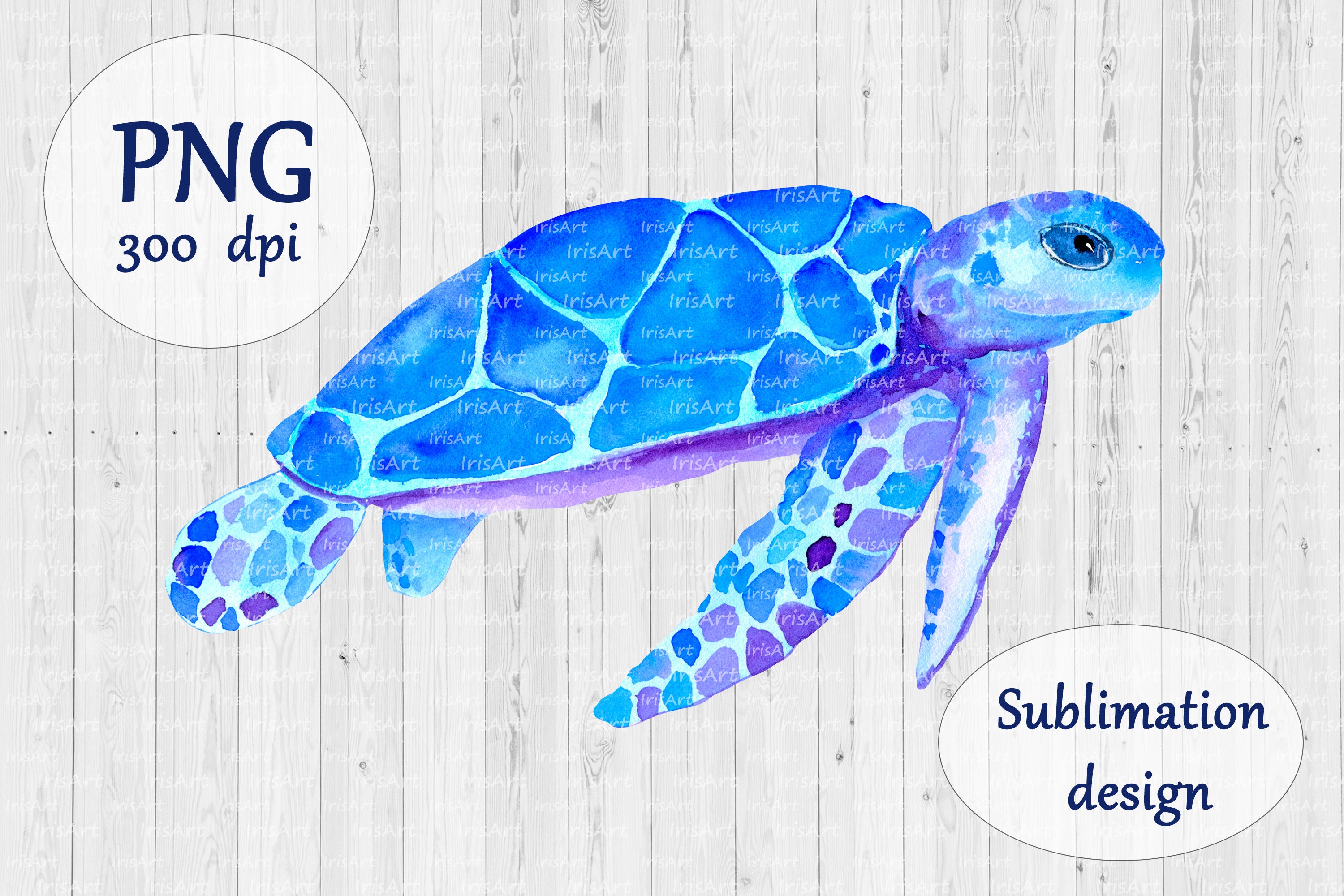 Sea Turtle Sublimation Design Watercolor Animals Art - Etsy