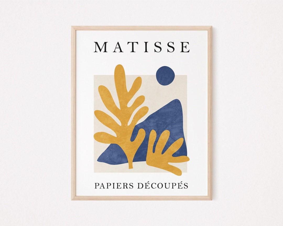 Matisse Print, Blue and Mustard Yellow Wall Art, Trendy Wall Art ...