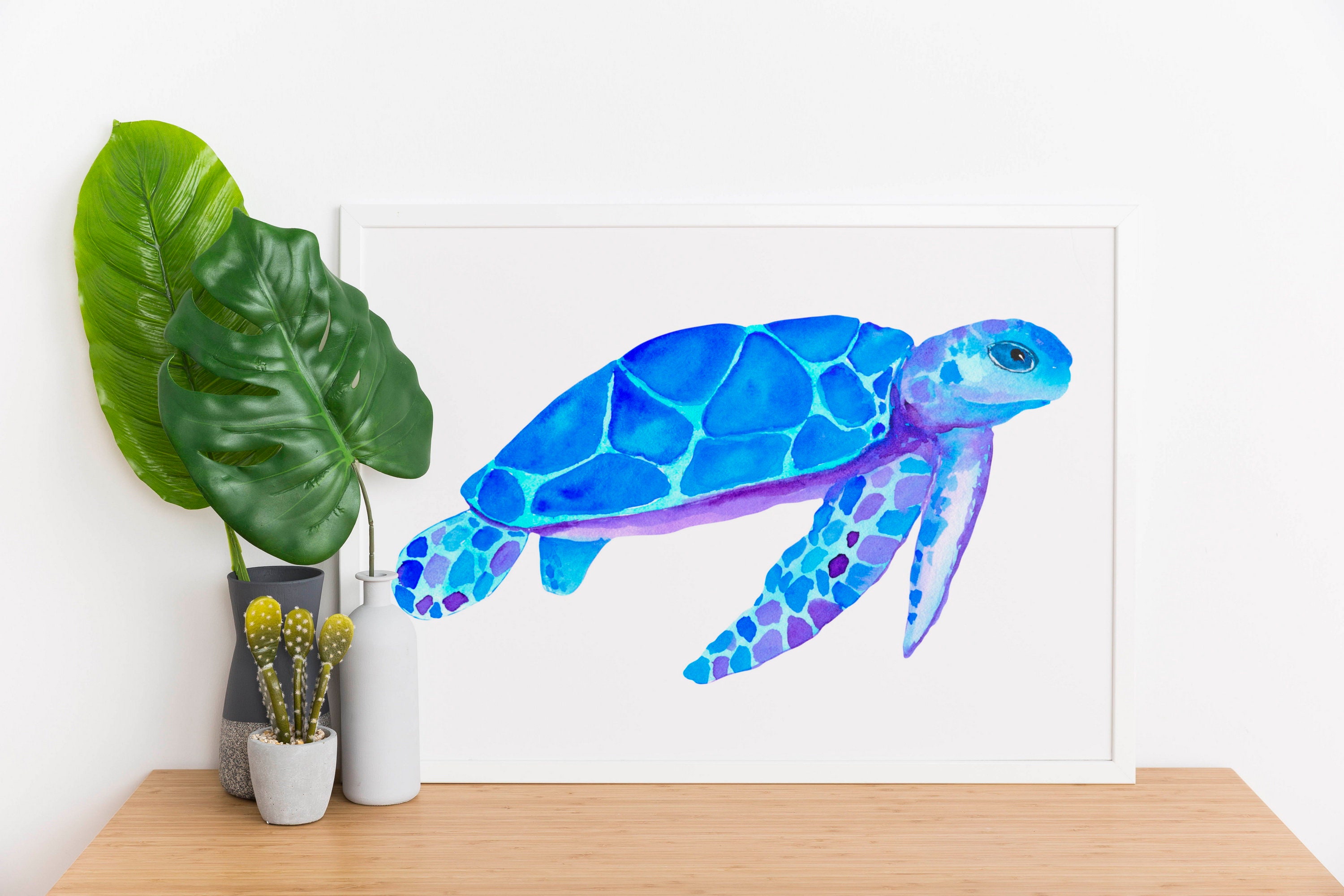 Sea Turtle Sublimation Design Watercolor Animals Art - Etsy