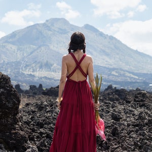 RED GODDESS DRESS ꧁kayame꧂ Greek Goddess Dress • Boho Wedding Dress ...