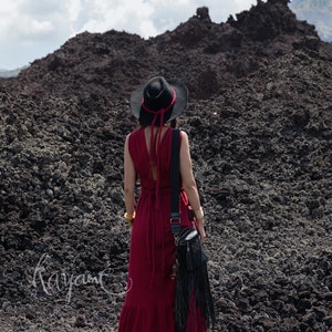 RED DRESS ꧁kayame꧂ Red Goddess Dress • Red Boho Wedding Dress • Greek ...