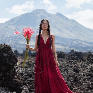 RED GODDESS DRESS ꧁kayame꧂ Greek Goddess Dress • Boho Wedding Dress ...