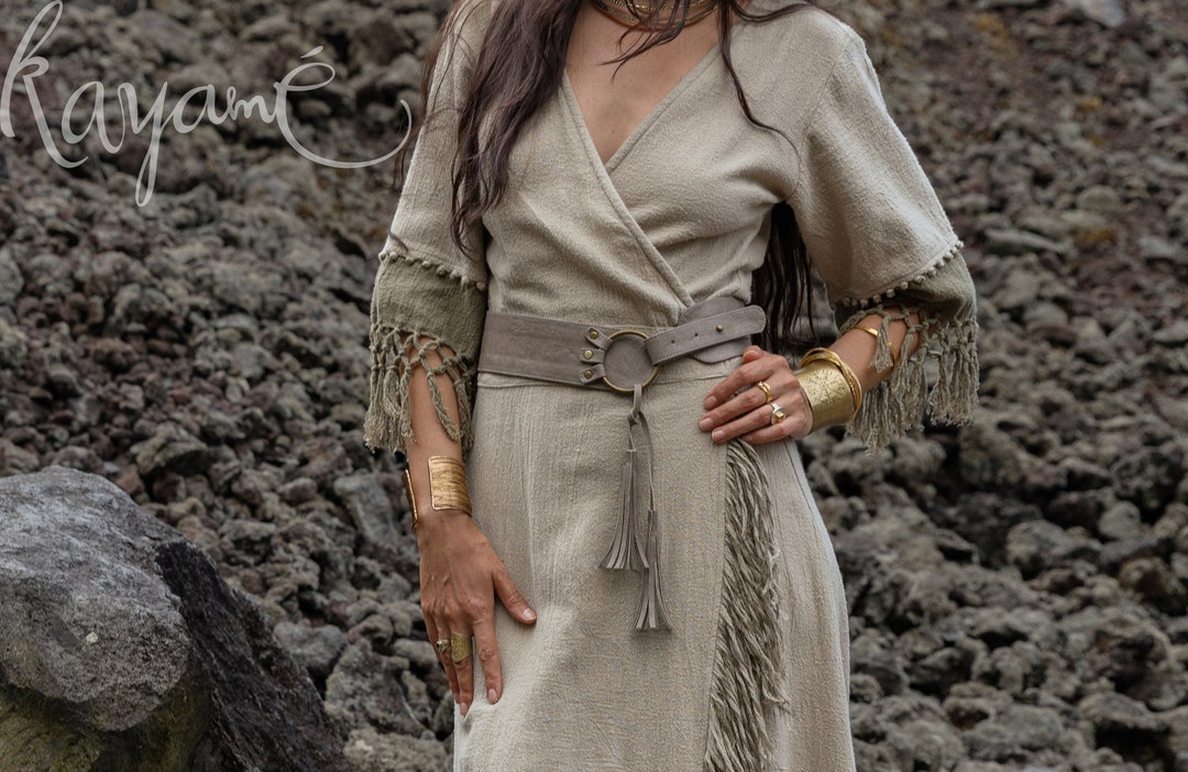 BOHO BELT ꧁kayame꧂ 2 Colors: Brown & Grey • Women Vegan Leather Belt ...