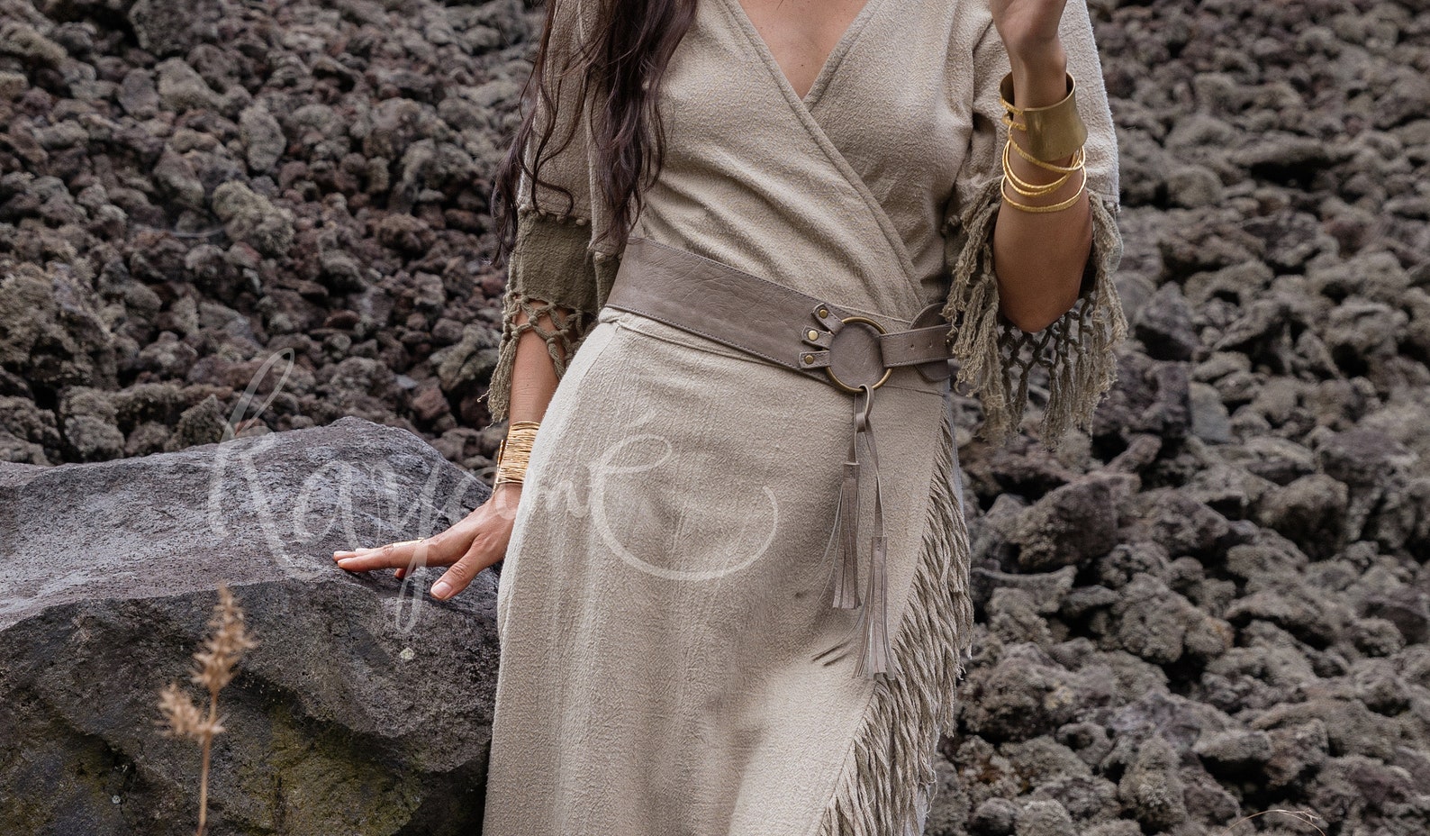 BOHO BELT ꧁kayame꧂ 2 Colors: Brown & Grey • Women Vegan Leather Belt ...