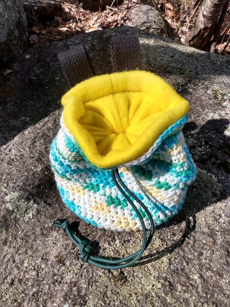 Yellow, White and Green Extra Wide Crochet Chalk Bag - Etsy