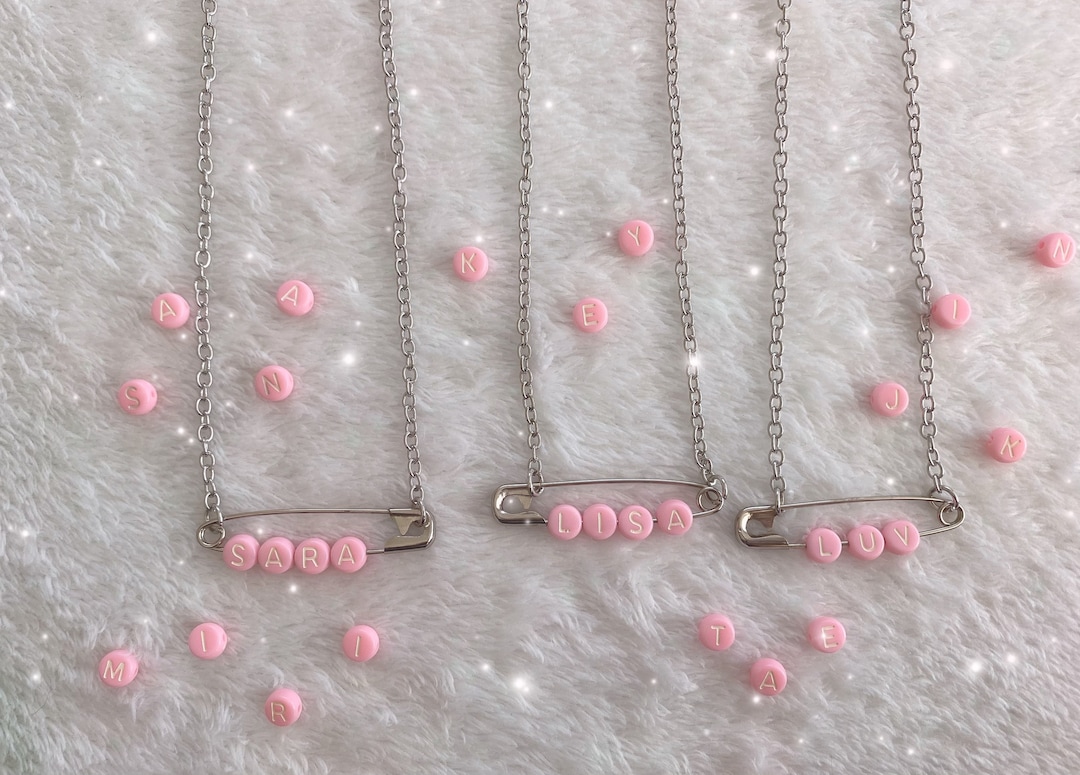 Customizable Safety Pin Chain, K-pop Chain, Necklace, Safety Pin ...