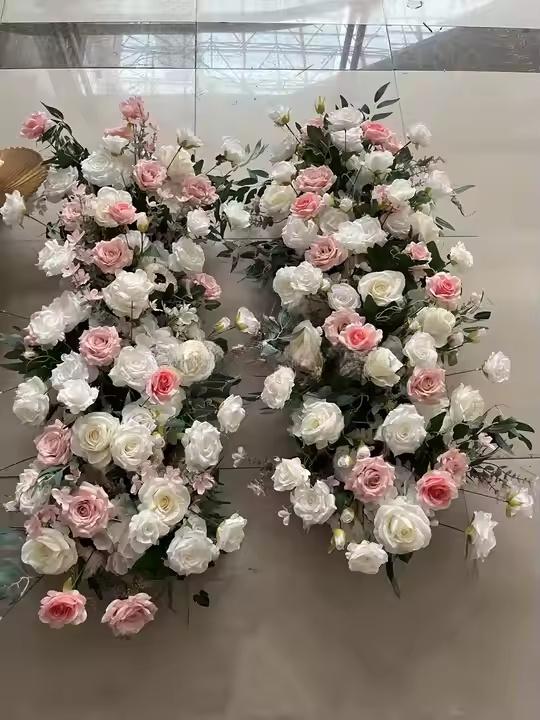 White Rose Flower Runner Babysbreath Garland,wedding Flower Babysbreath ...