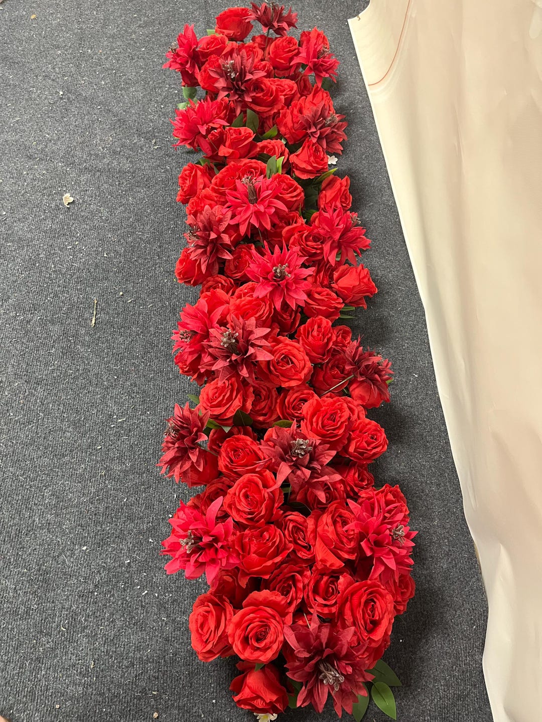 Red Lily Rose Flower Arch,wedding Table Flower Runner,wedding ...