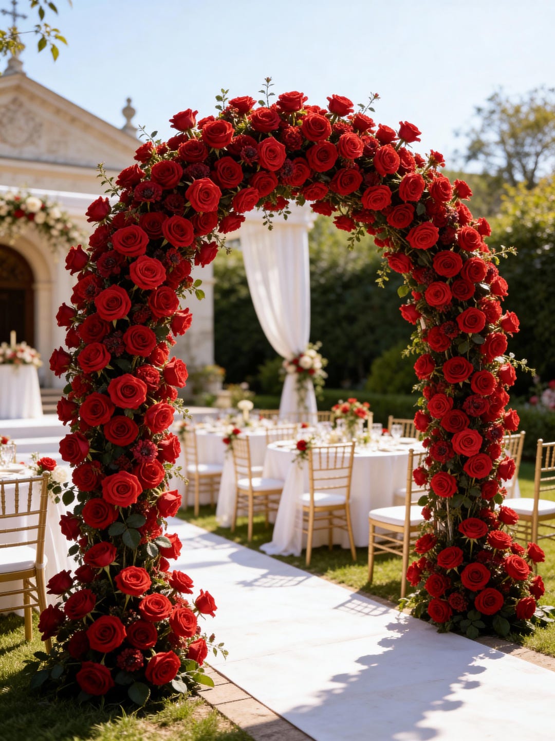 Red Rose Wedding Flower Arch Arrangement,home Door Decor - Etsy
