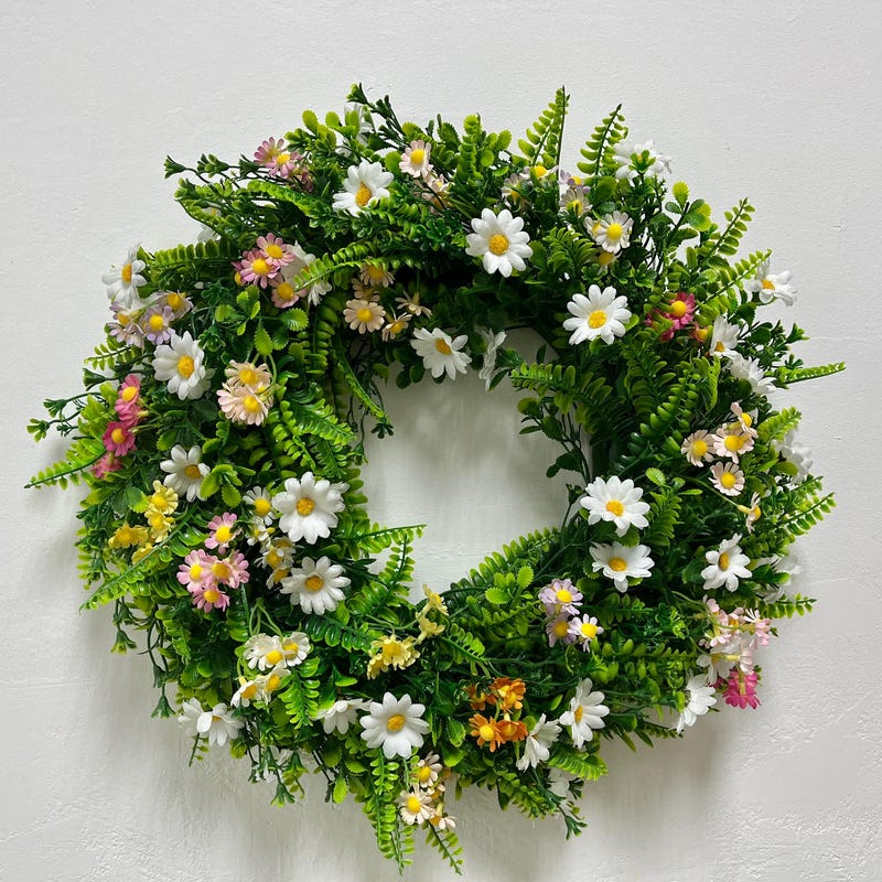 Wreath With Flowers - Etsy