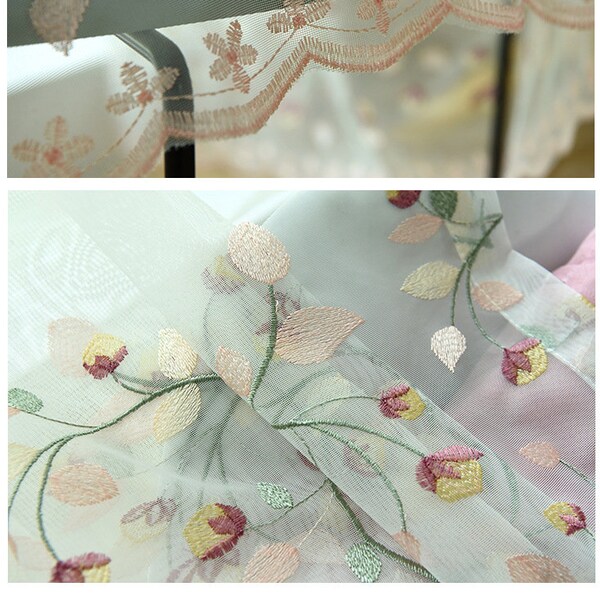 Sheer Embroidered Window Panels - Etsy