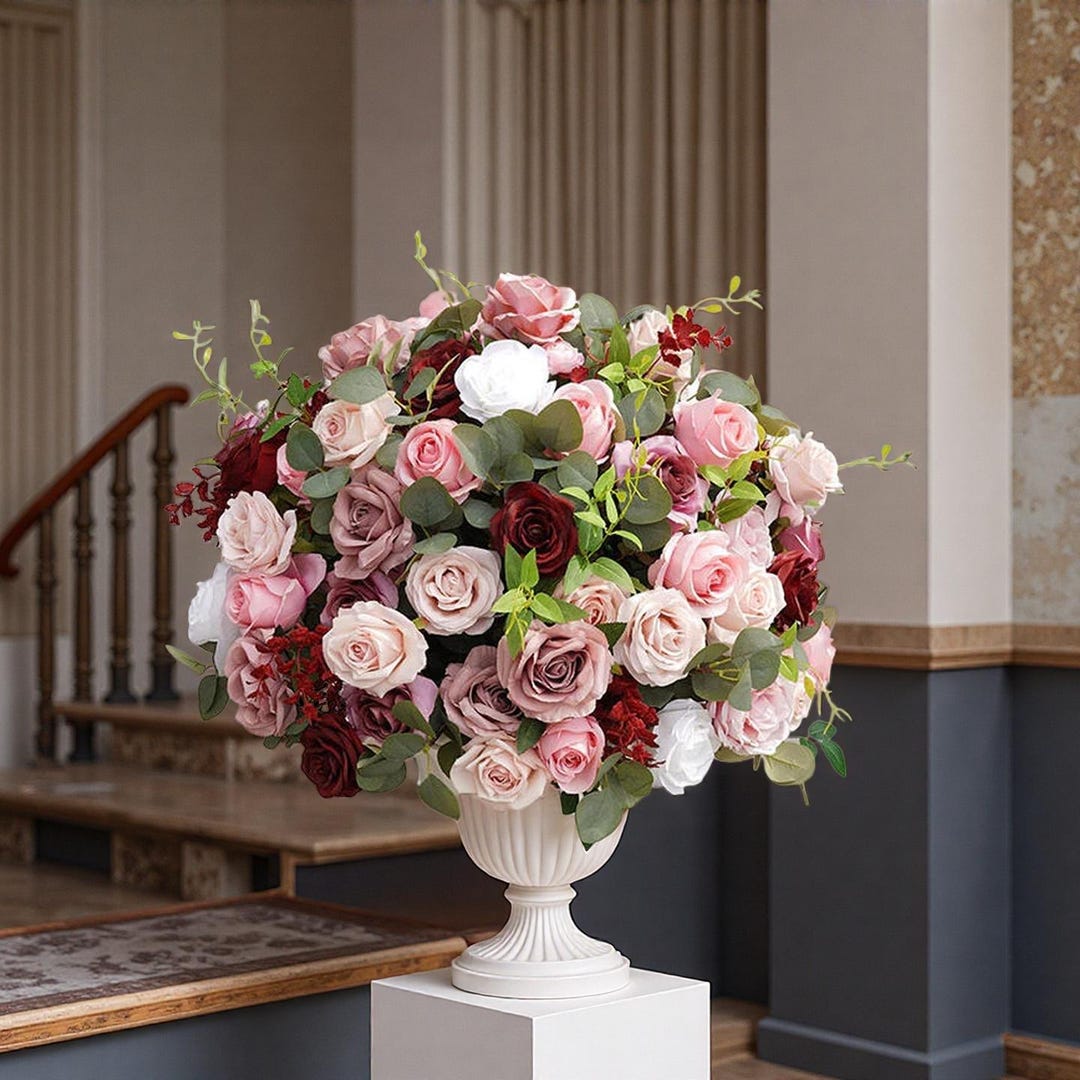 Artificial Rose Flower Road Lead Table Centerpiece Flower Ball Events ...