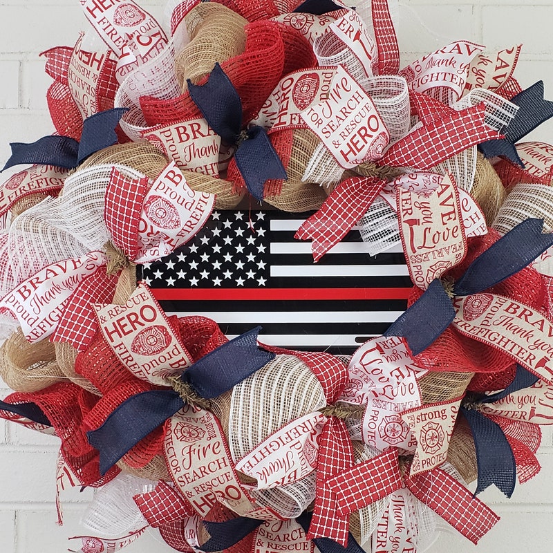 Firefighter Wreath - Etsy