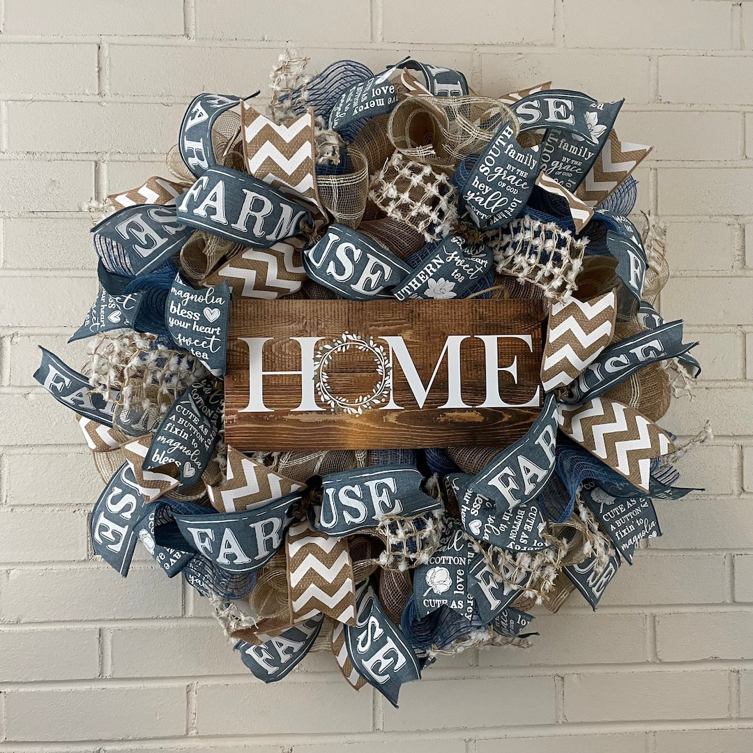 Farmhouse Style Wreath With a Southern Charm - Etsy