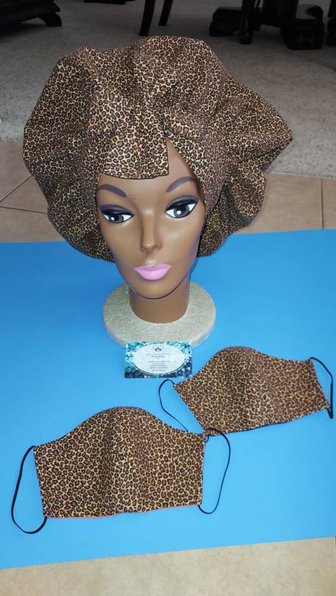 Leopard Bonnet Mask Set - Etsy