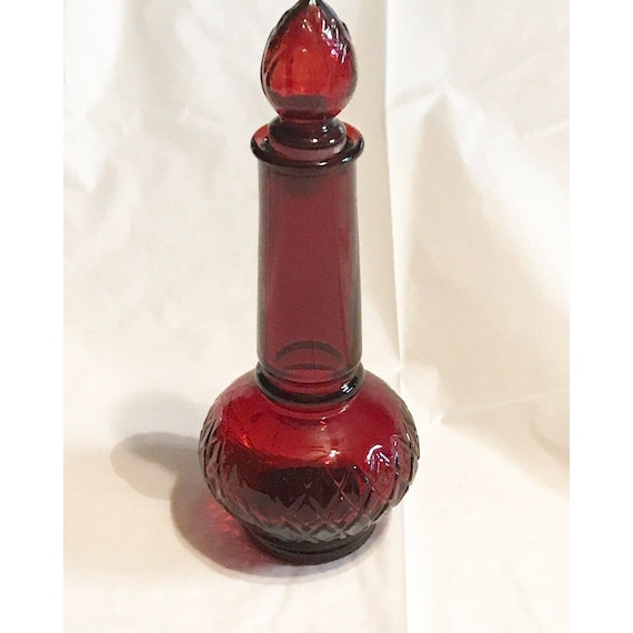 Vintage Avon Topaz Cologne Ruby Red Candle Shaped Per… - Gem