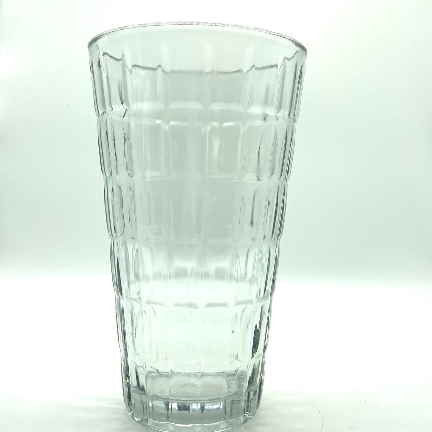 Vintage Glass Vase Syndicate Sales Inc Wedding Clear Paneled Cut Glass ...