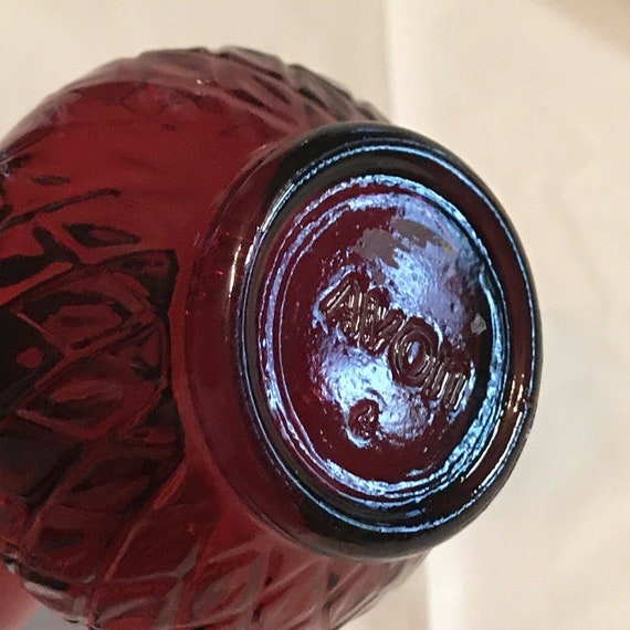Vintage Avon Topaz Cologne Ruby Red Candle Shaped Per… - Gem
