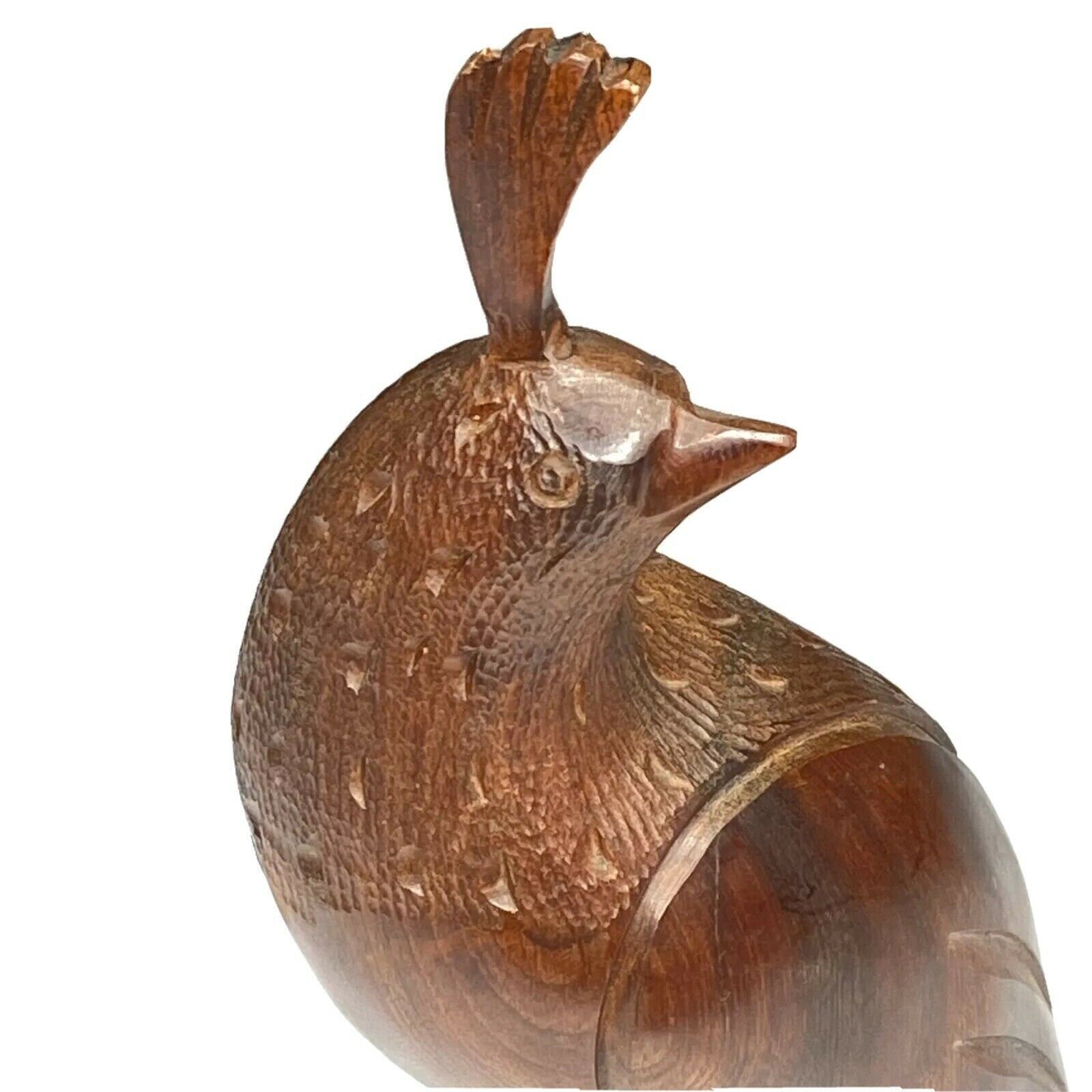 Primitive Folk Art Vintage Hand Carved Wood Quail Figurine Heavy 12 - Etsy