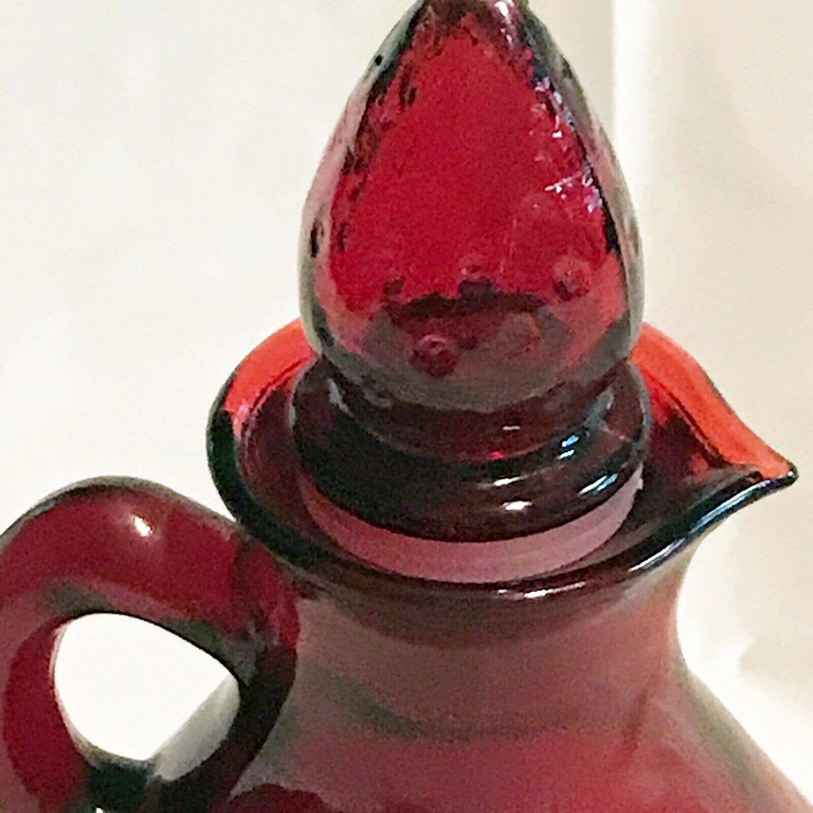 Vintage AVON Ruby Red Glass Pitcher Bottle With Strawberry Shaped ...