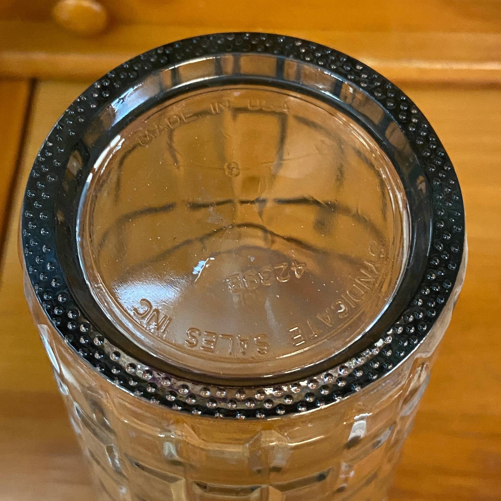 Vintage Glass Vase Syndicate Sales Inc Wedding Clear Paneled Cut Glass ...