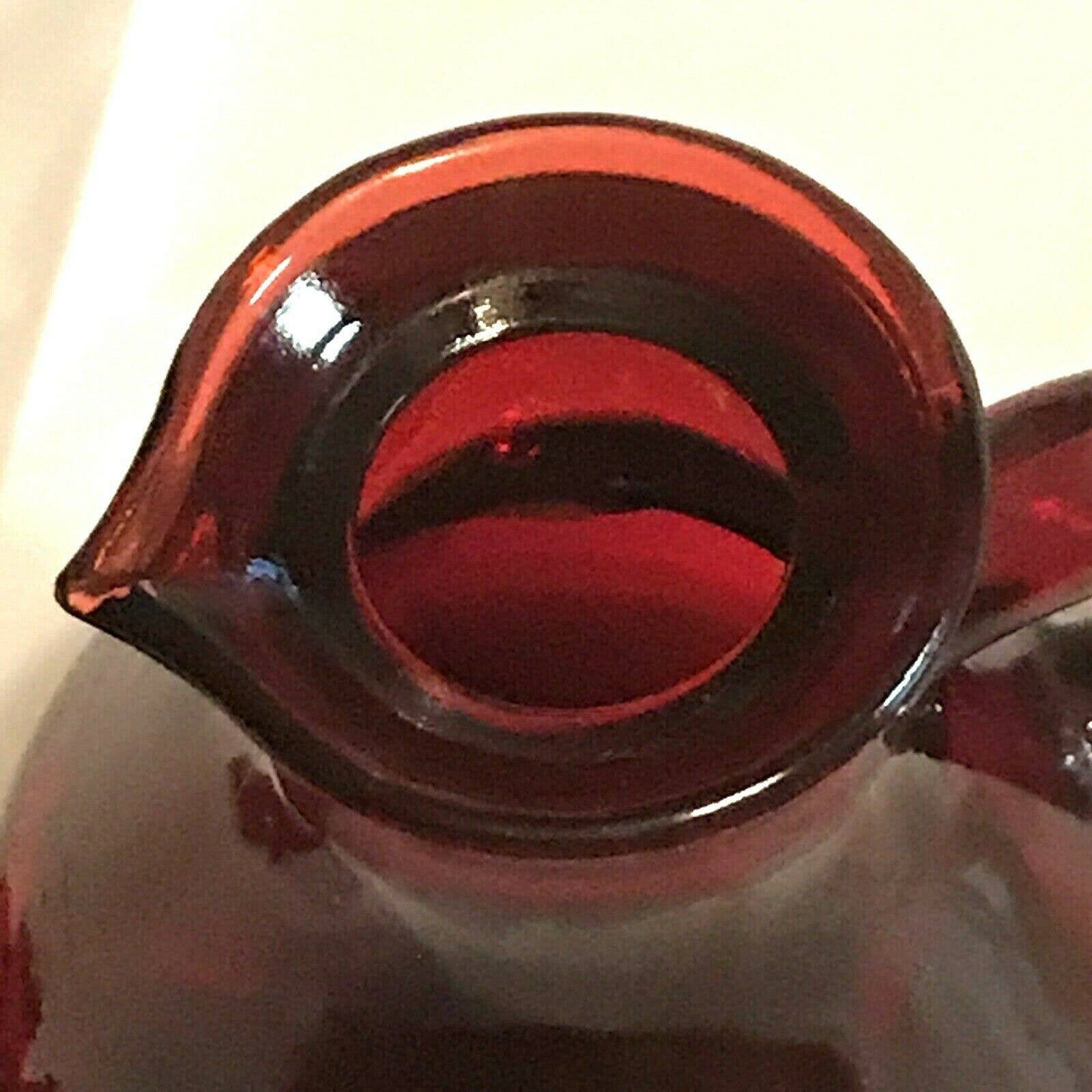 Vintage AVON Ruby Red Glass Pitcher Bottle With Strawberry Shaped ...
