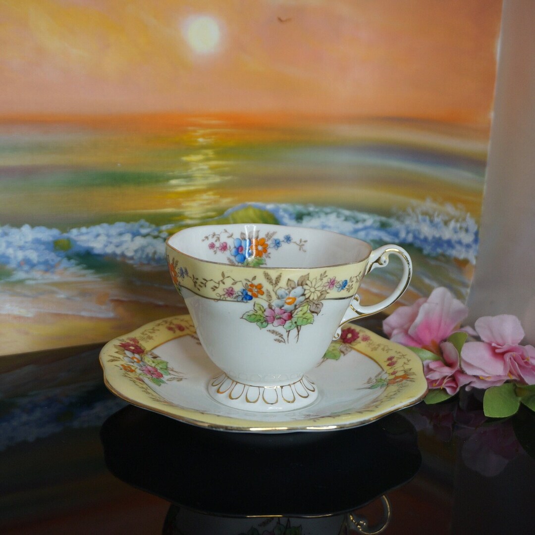 Foley China Tea Cup and Saucer, EB Foley English Bone China Teacup ...